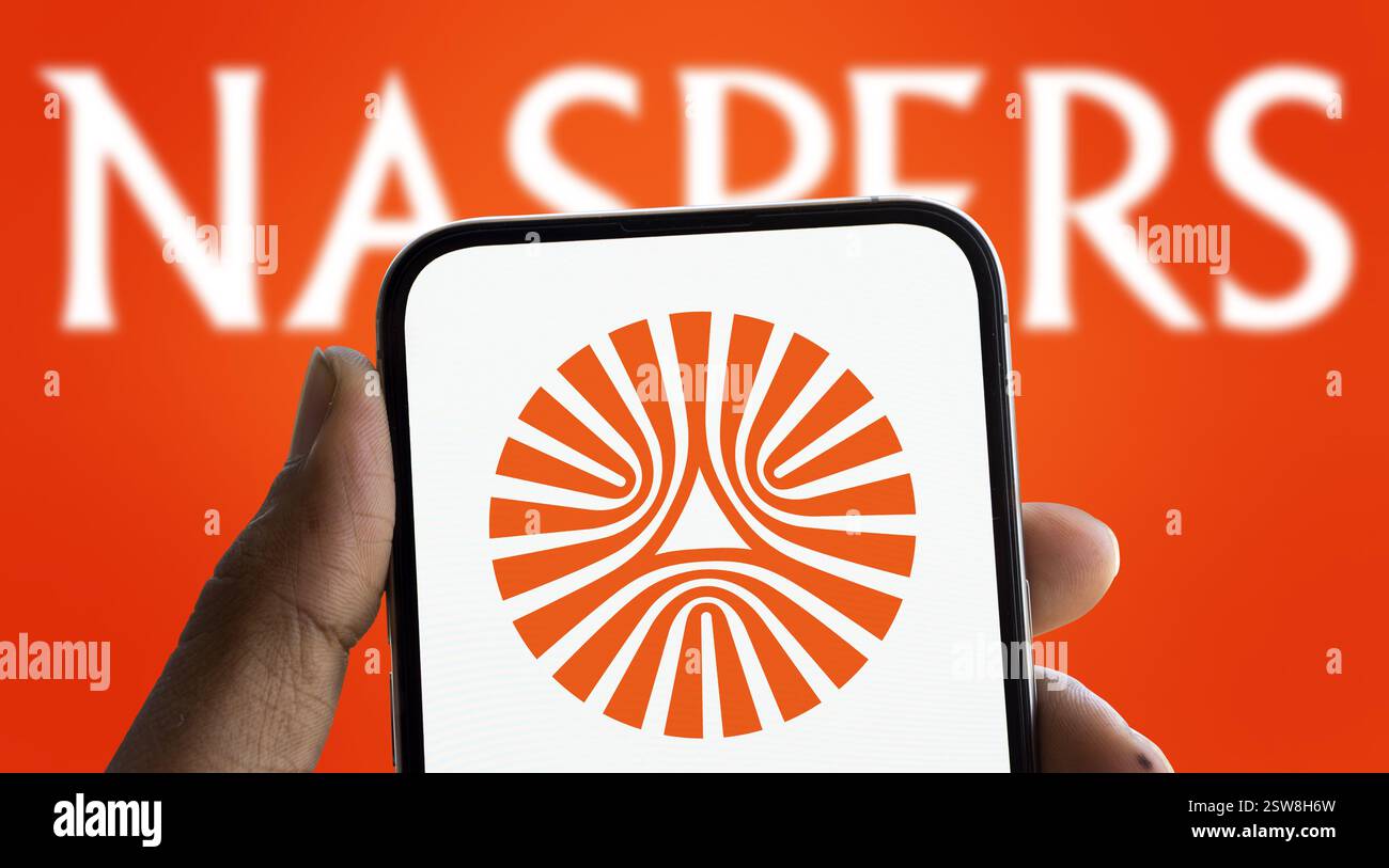 Dhaka, Bangladesh- 26 Oct 2024: Naspers logo is displayed on smartphone ...