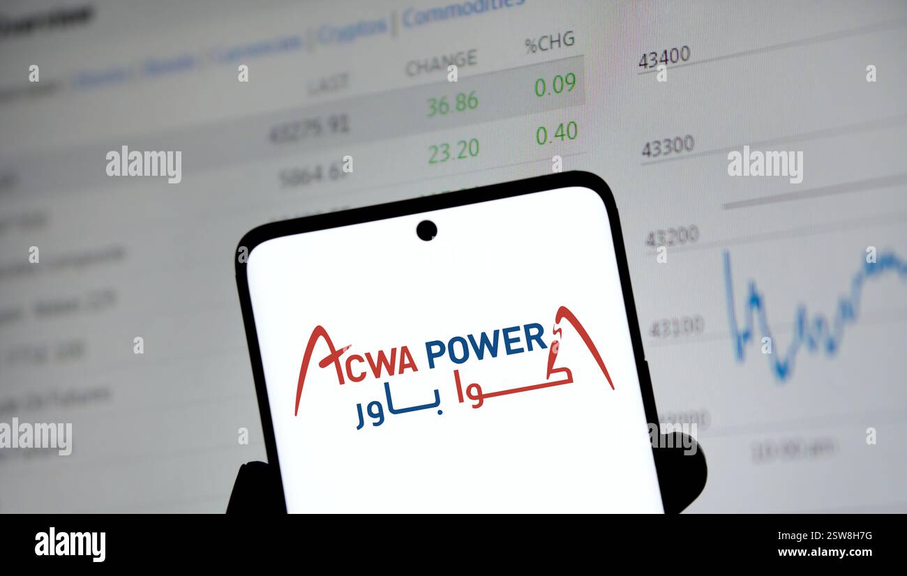 Acwa power logo is displayed on smartphone hi-res stock photography and ...