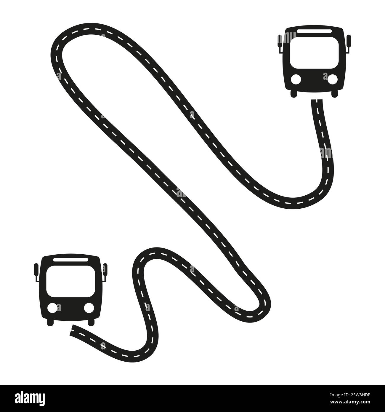 Bus route icon. Curved road symbol. Public transport graphic. Travel ...
