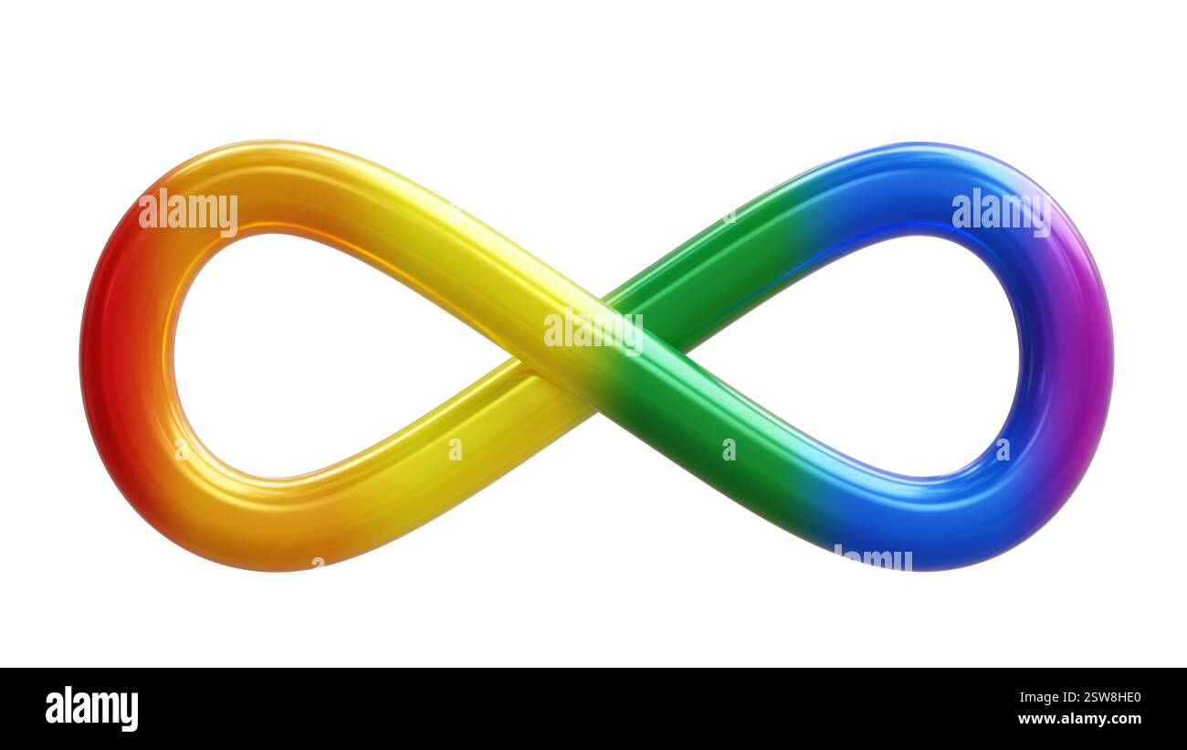 Rainbow Infinity symbol isolated on white, World Autism Awareness Day ...