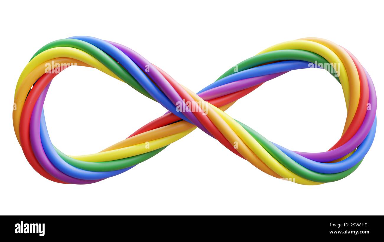 Rainbow Infinity symbol isolated on white, World Autism Awareness Day ...