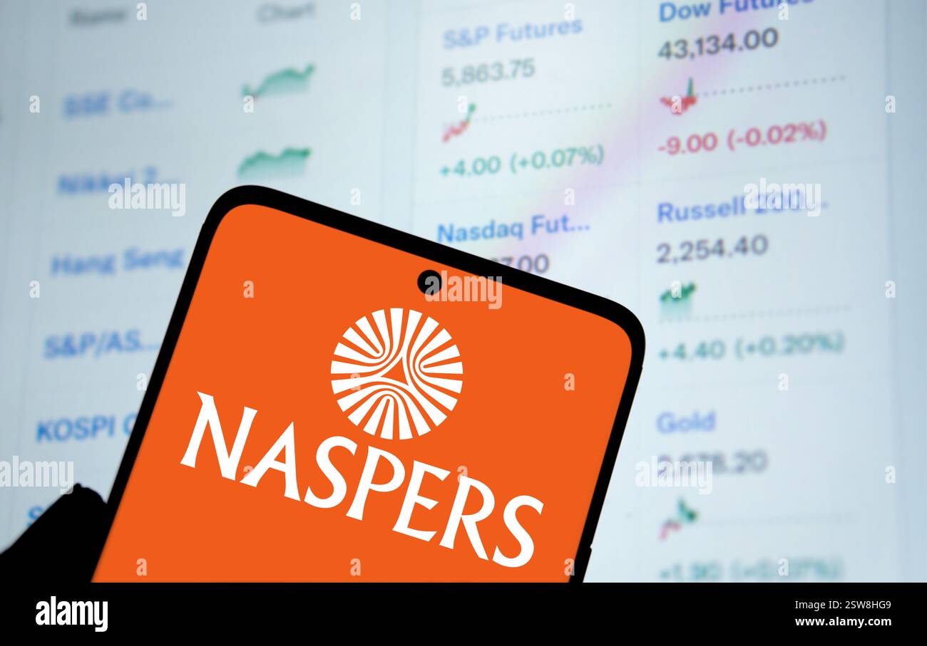 Dhaka, Bangladesh- 26 Oct 2024: Naspers logo is displayed on smartphone ...