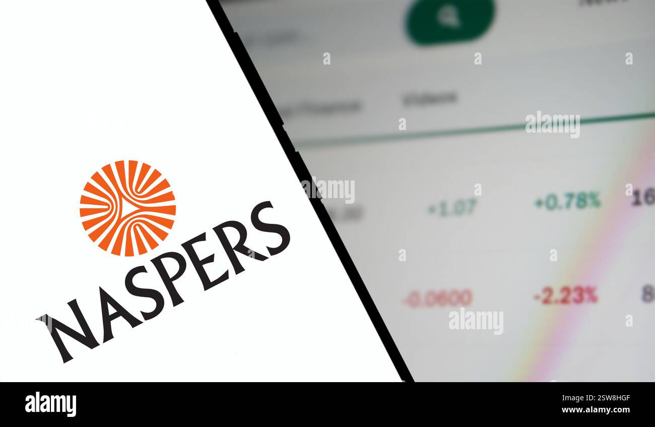 Dhaka, Bangladesh- 26 Oct 2024: Naspers logo is displayed on smartphone ...