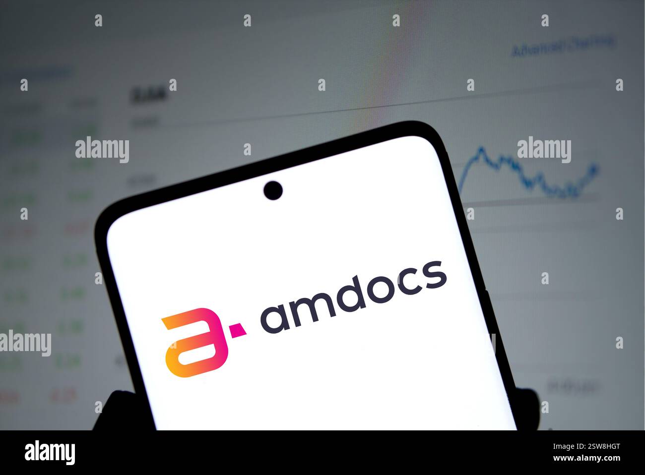 Dhaka, Bangladesh- 26 Oct 2024: Amdocs logo is displayed on smartphone. Amdocs Limited is a ...