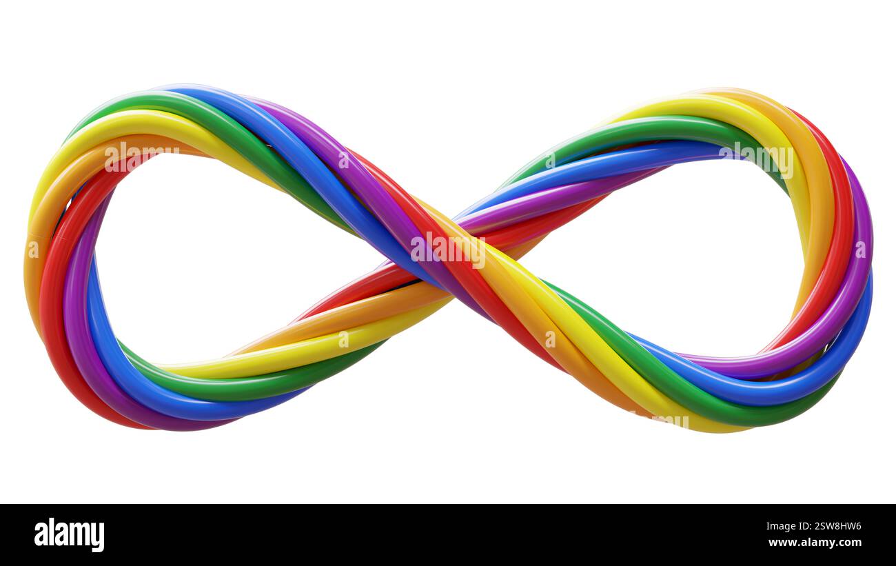 Rainbow Infinity symbol isolated on white, World Autism Awareness Day ...