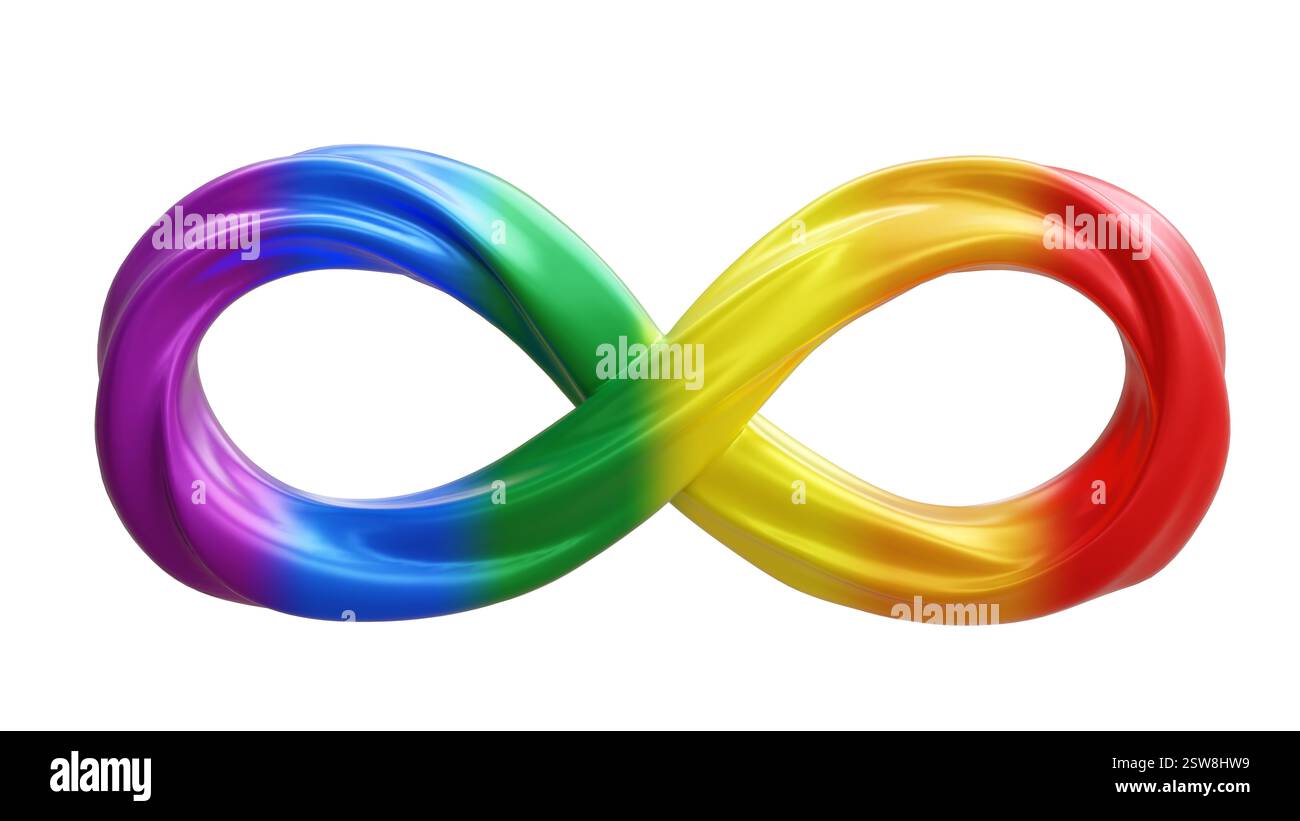 Rainbow Infinity symbol isolated on white, World Autism Awareness Day ...