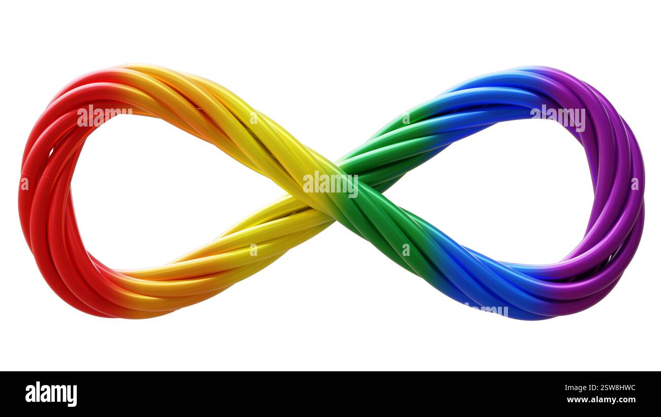 Rainbow Infinity symbol isolated on white, World Autism Awareness Day ...