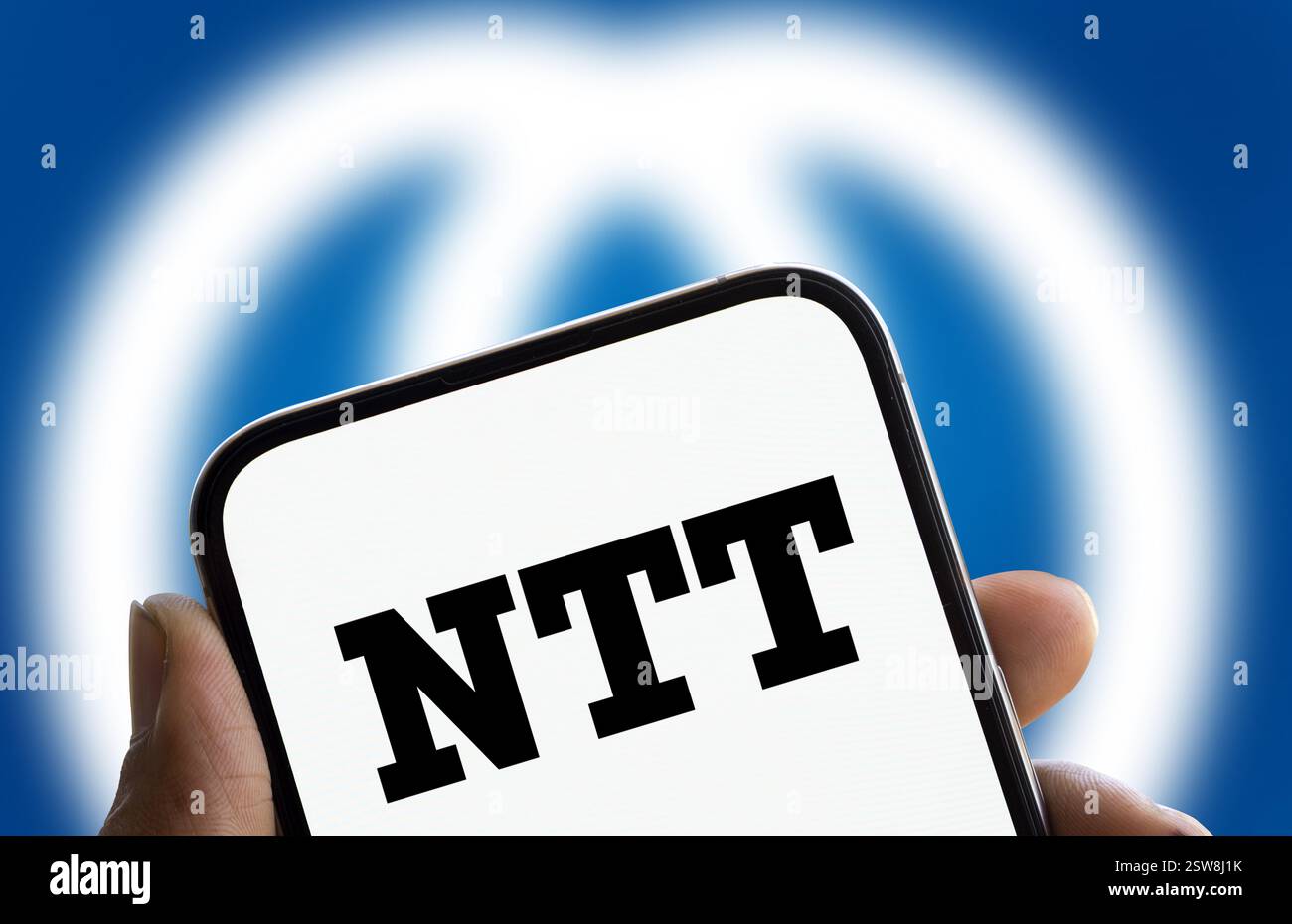Dhaka, Bangladesh- 26 Oct 2024: NTT logo is displayed on smartphone. Nippon Telegraph and ...