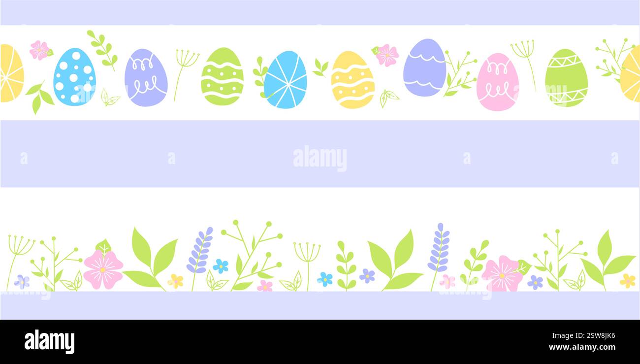 Easter eggs composition hand drawn black on white background ...