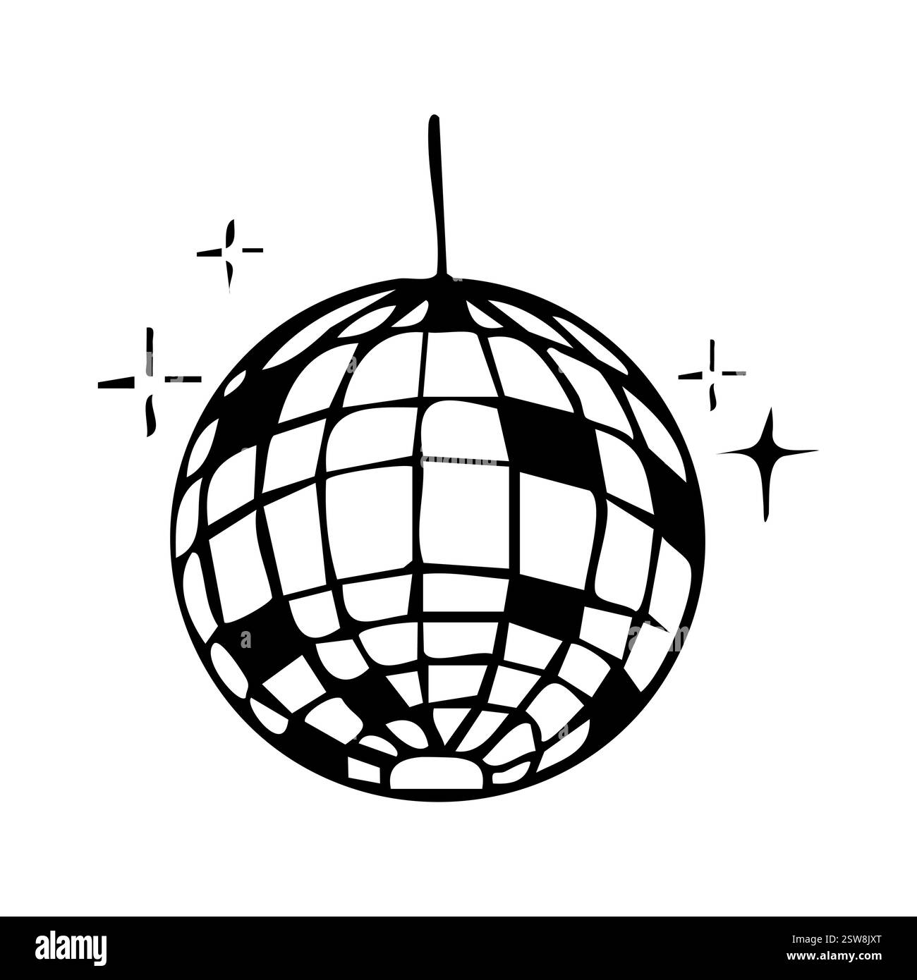 Disco ball doodle line tattoo y2k coquette trendy groovy decoration ...