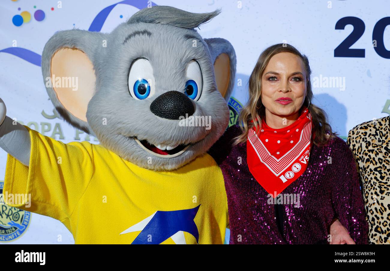 Rust, Germany - February 19, 2025: Presentation of the golden jesters ...
