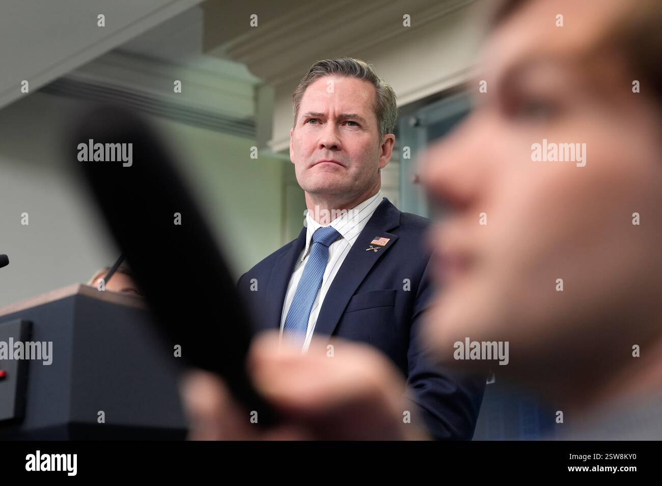 White House national security adviser Mike Walz listens to a question ...