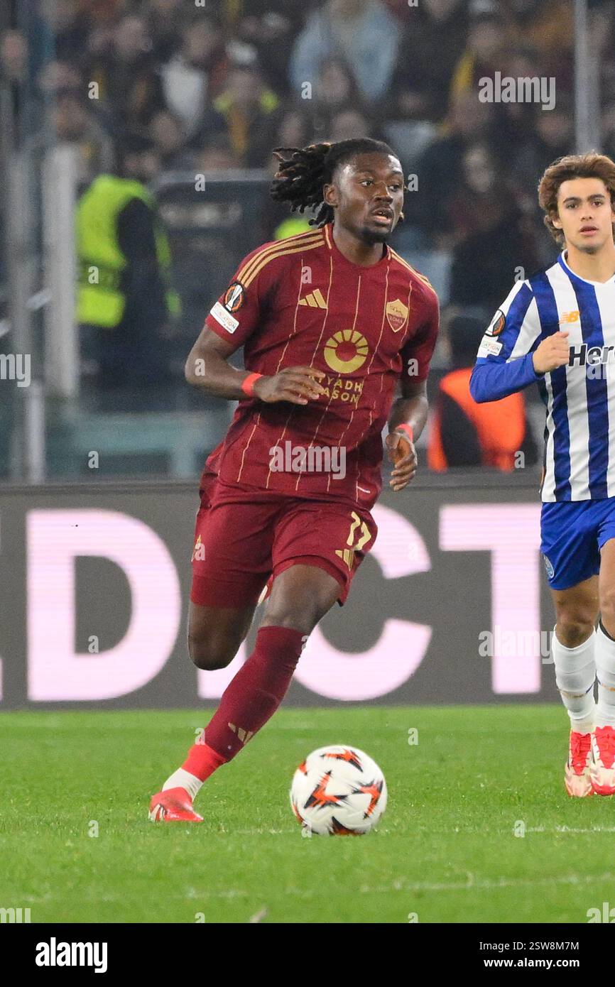 Rome, Italy. 20th Feb, 2025. Romaâ??s Manu Kone during the UEFA Europa ...