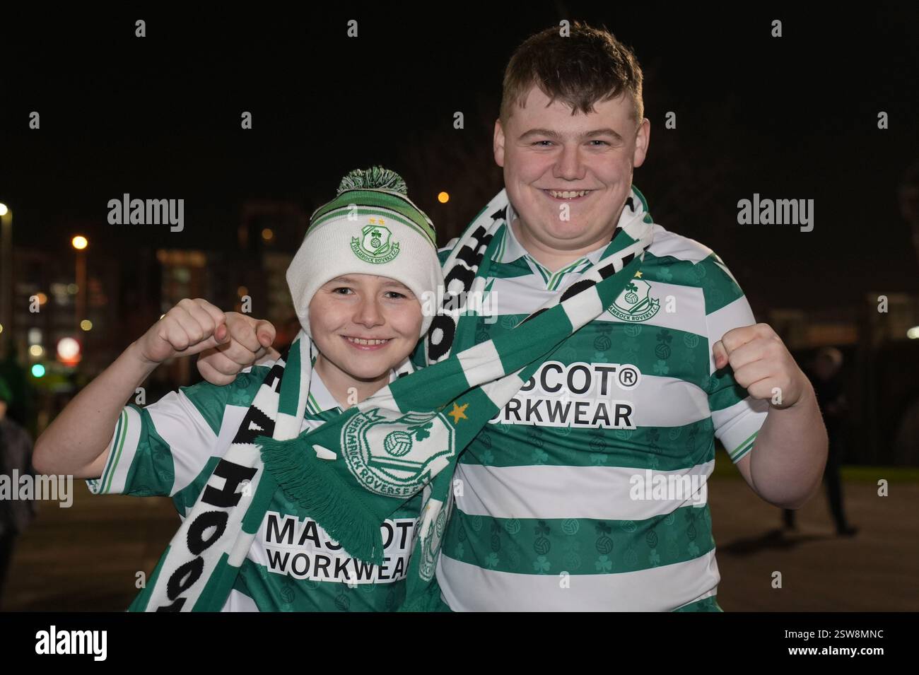 Shamrock Rovers fans Cillian Halpin, 12, and Ross Halpin, 16, arrive ...