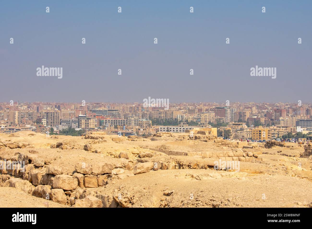 View on slum in Old Cairo, Egypt. Smog above City Stock Photo - Alamy