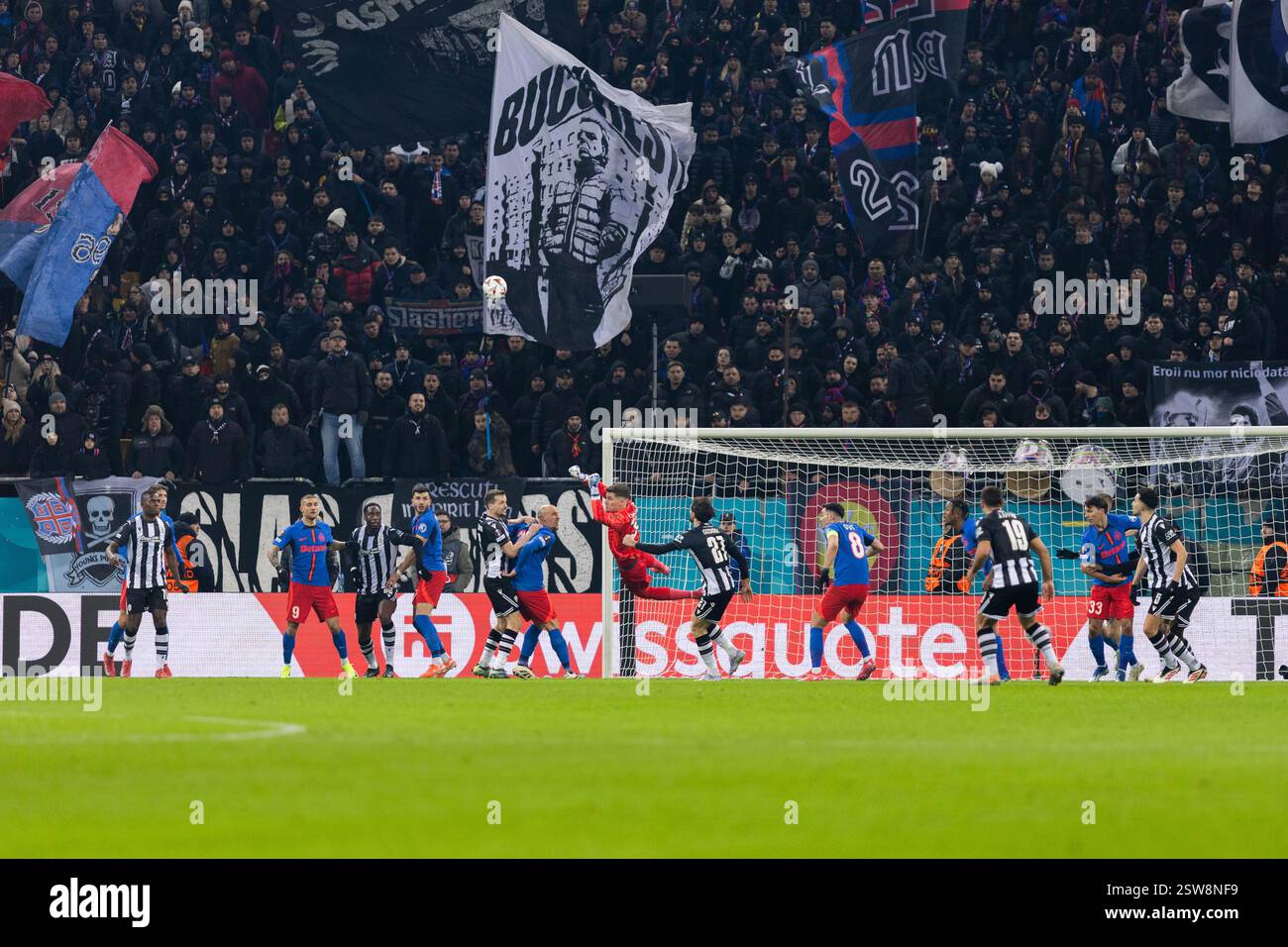 Stefan Tarnovanu of FCSB defending the goal during the UEFA Europa ...