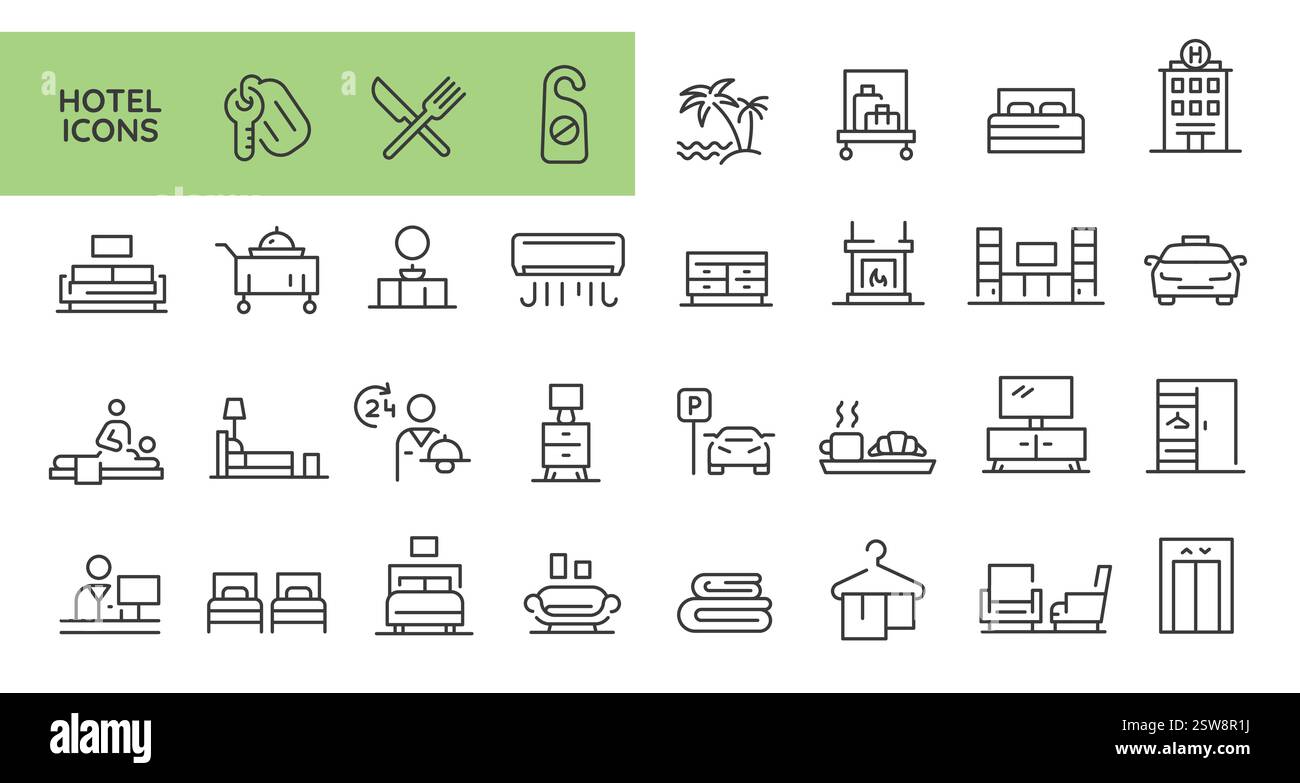 Hotel Icons Set Stock Vector Image & Art - Alamy