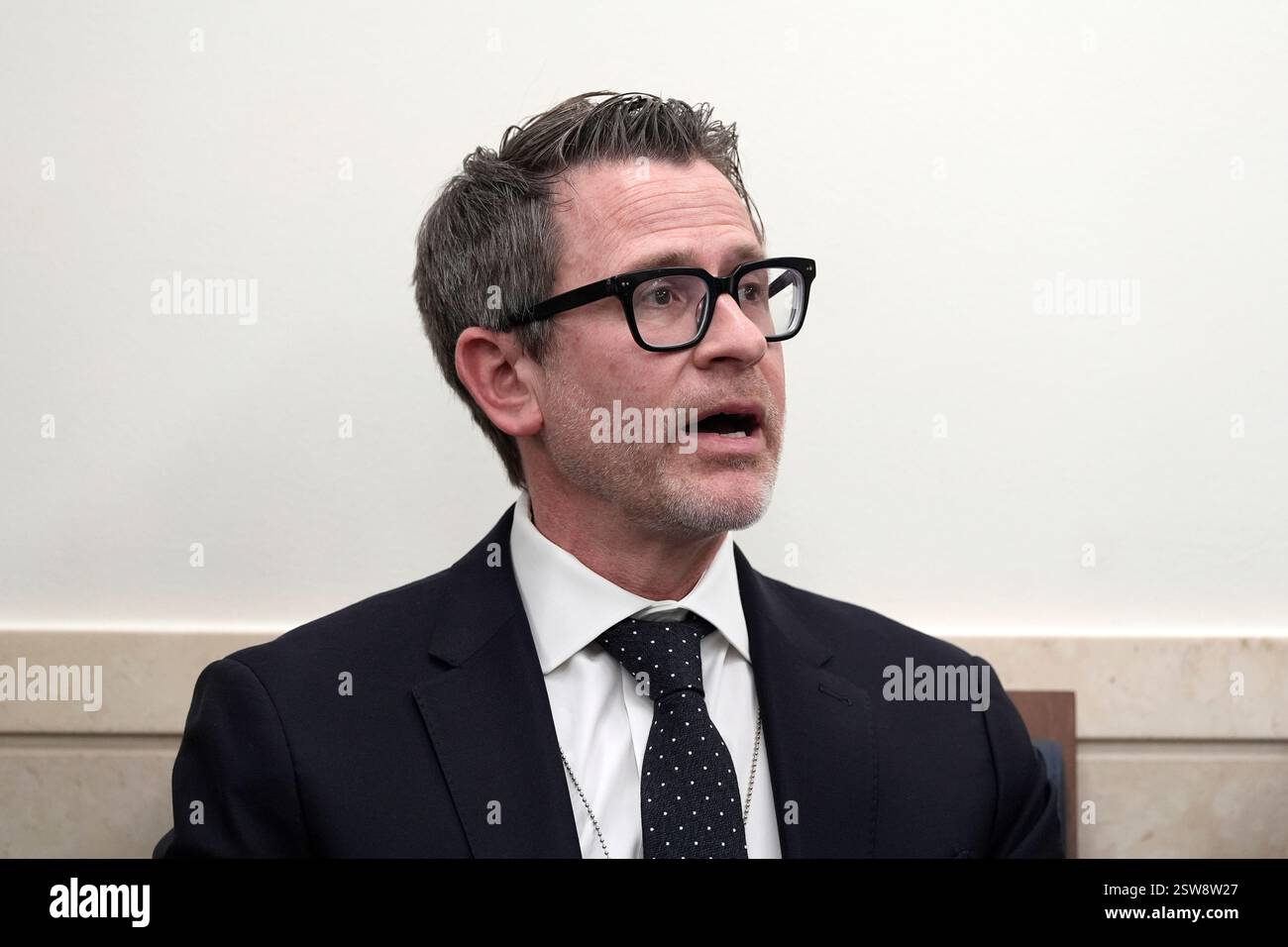 John Stoll, X's director of news partnerships, attends the daily ...