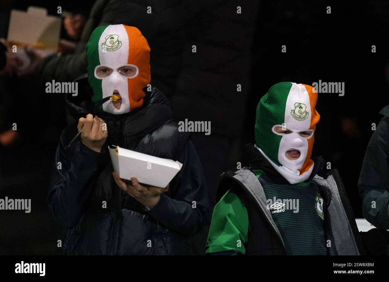 Young Shamrock Rovers fans before the UEFA Europa Conference League ...
