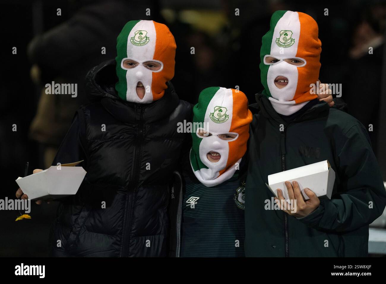 Young Shamrock Rovers fans before the UEFA Europa Conference League ...