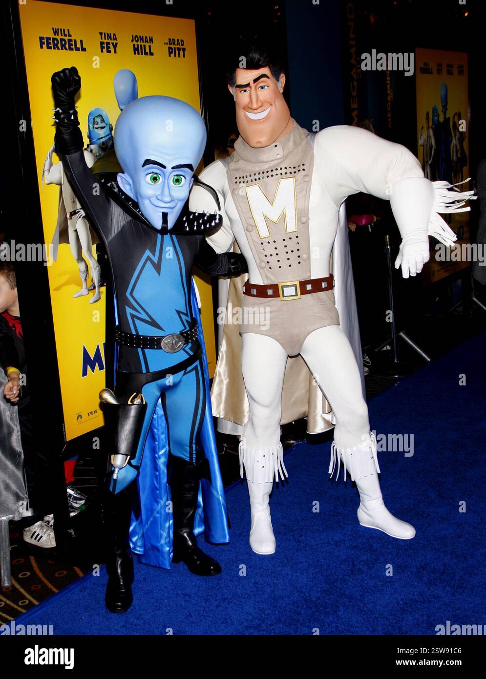 Megamind and Metro Man at the Los Angeles premiere of 'Megamind' held ...