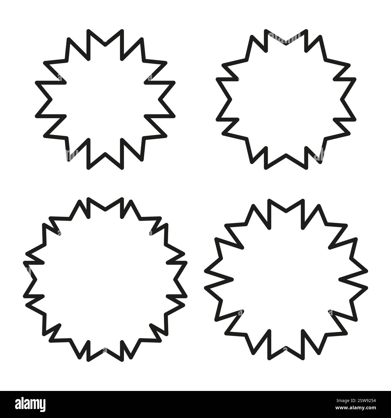 Starburst badge shapes. Abstract geometric outlines. Promotional ...