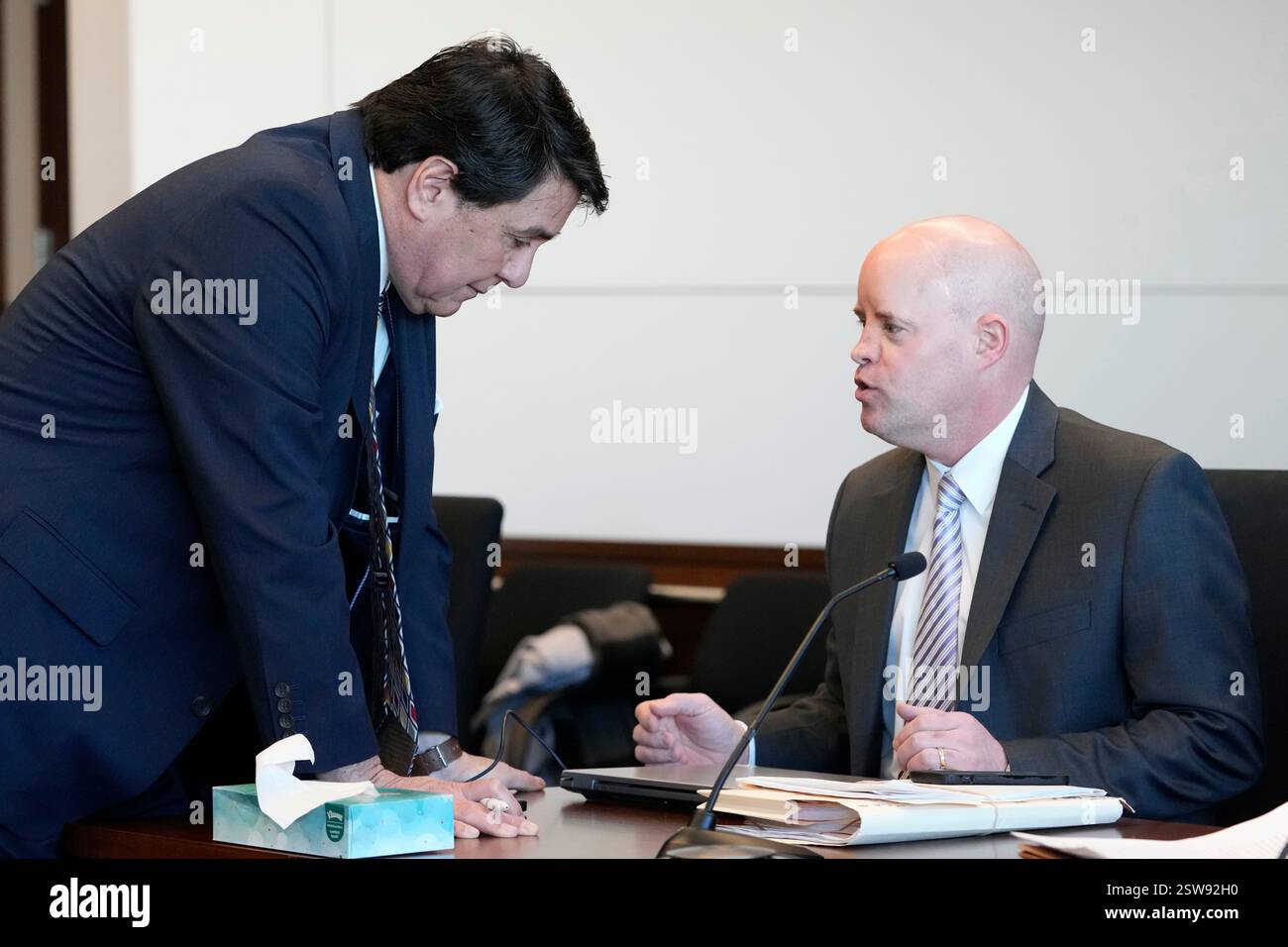 Robert E. Crimo III's attorney Gregory Ticsay, left, talks to Lake ...