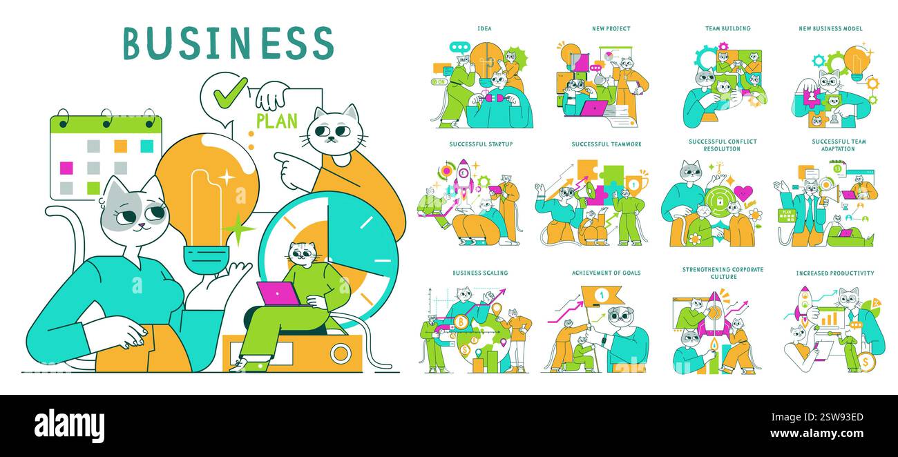 Business Cat concept. A playful exploration of feline-themed business ...