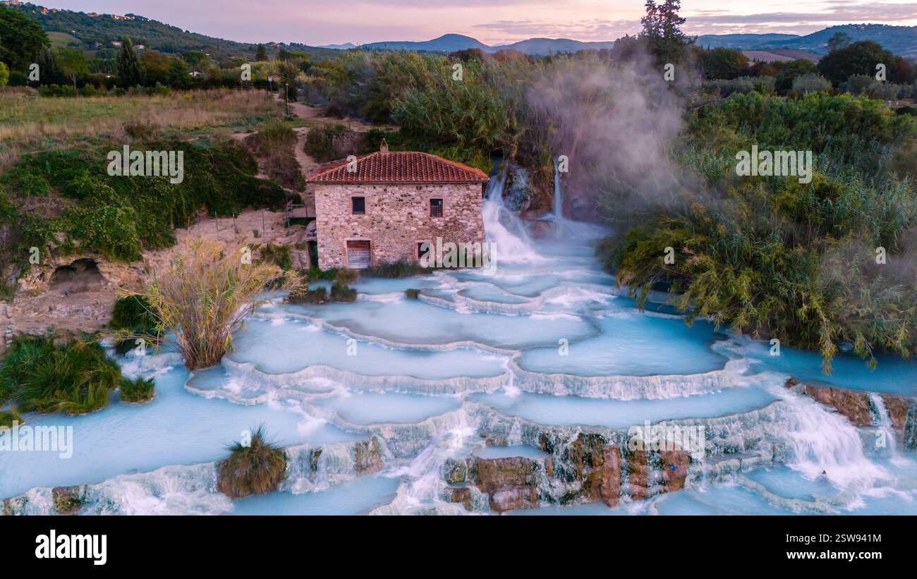 Relaxing in the natural thermal waters of Saturnia Baths in Tuscany at ...