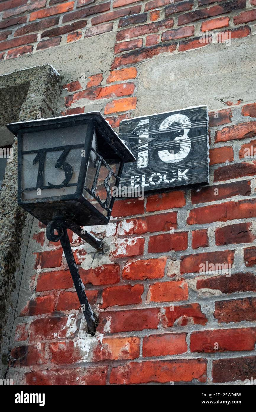 Exterior of barrack number thirteen 13 in Auschwitz concentration camp ...
