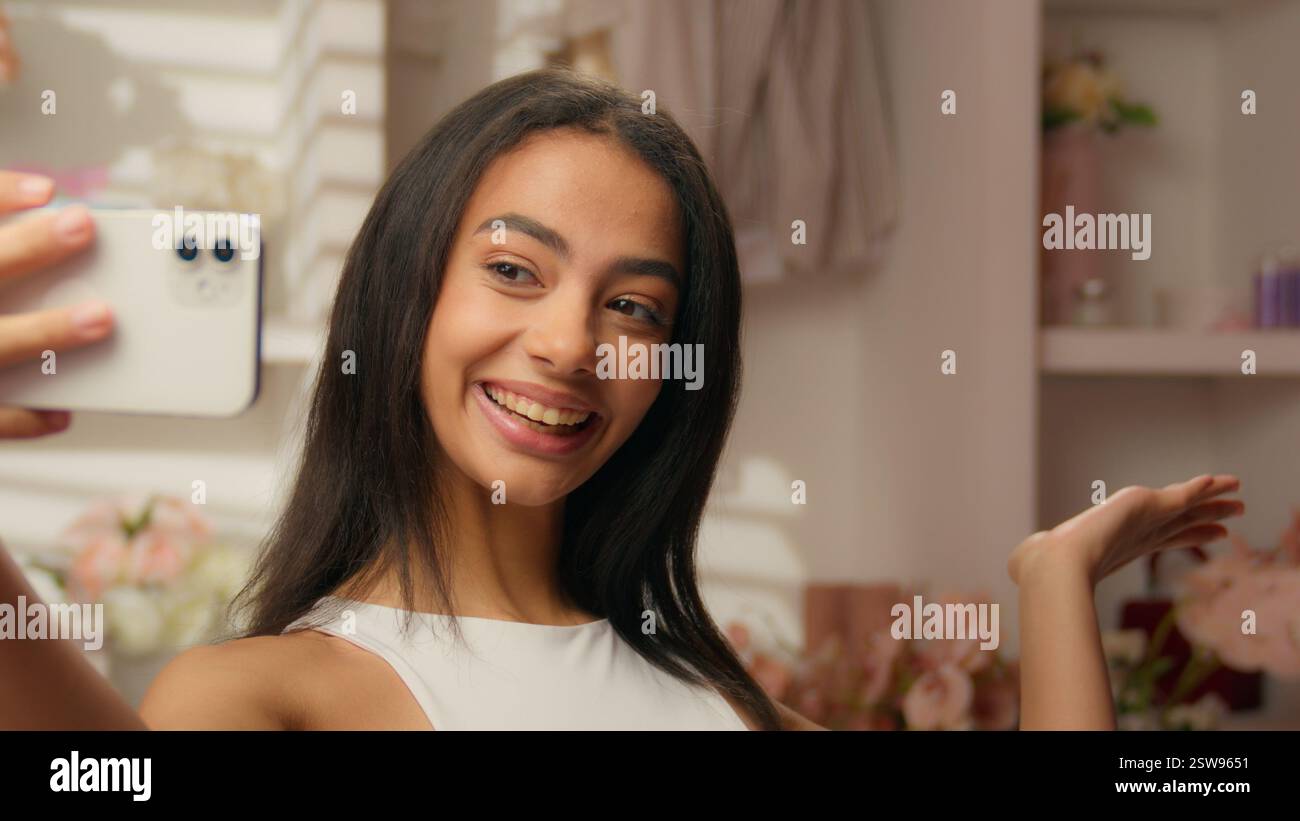 Hispanic latino woman beauty blogger model influencer selfie photo ...