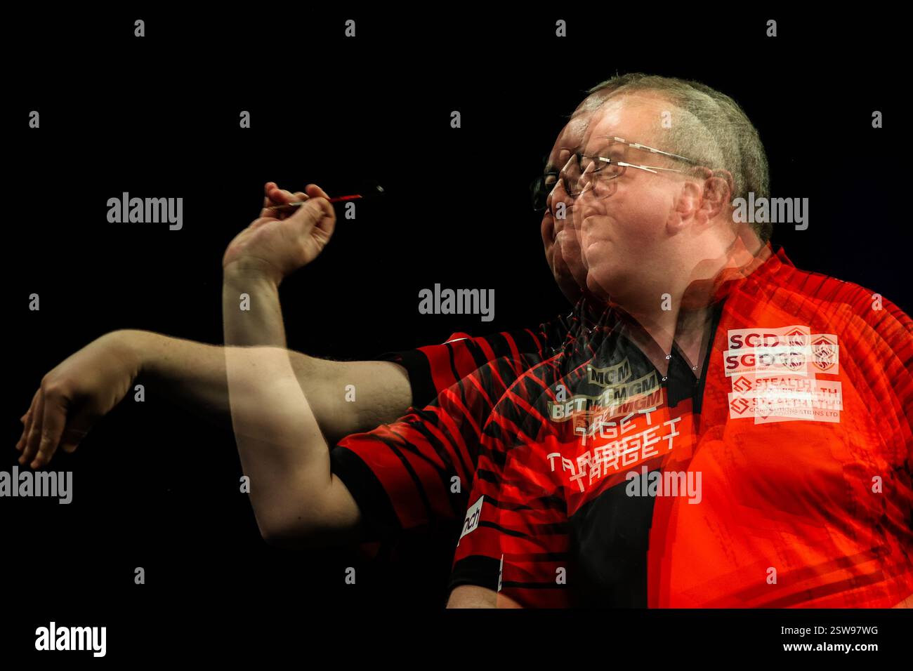 Stephen Bunting during his match against Luke Humphries on night three ...