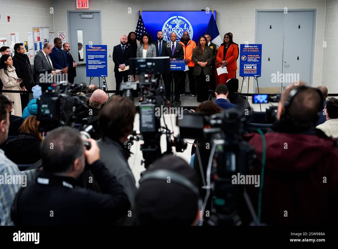 New York City Mayor Eric Adams speaks at an event at the NYPD's 40th ...