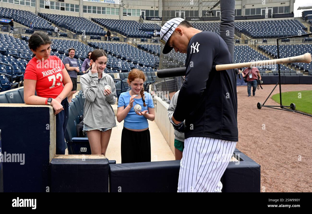 Tampa, United States. 20th Feb, 2025. New York Yankees outfielder Aaron ...