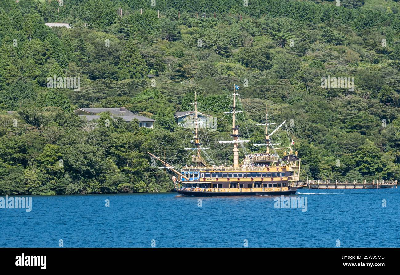 Hakone Sightseeing Cruise pirate ship-shaped boat Stock Photo - Alamy