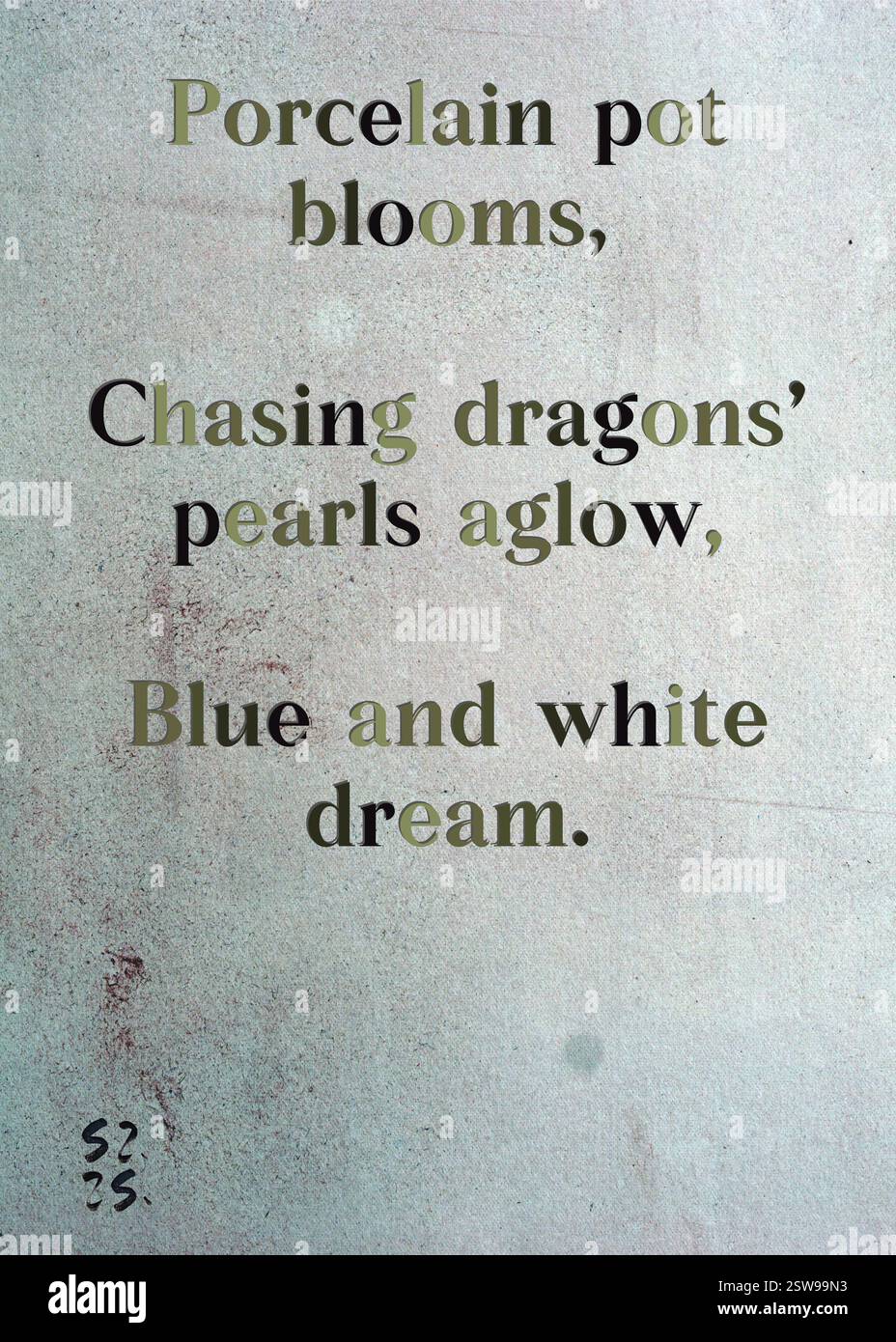 Porcelain pot blooms, Chasing dragons' pearls aglow, Blue and white ...