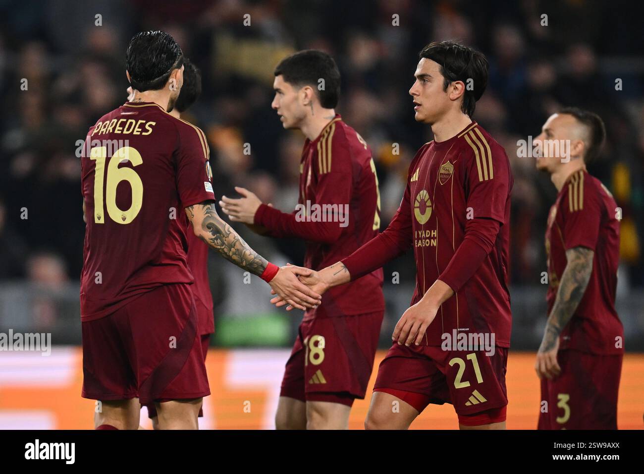 Niccolò Pisilli of A.S. Roma celebrates after scoring the goal to make ...
