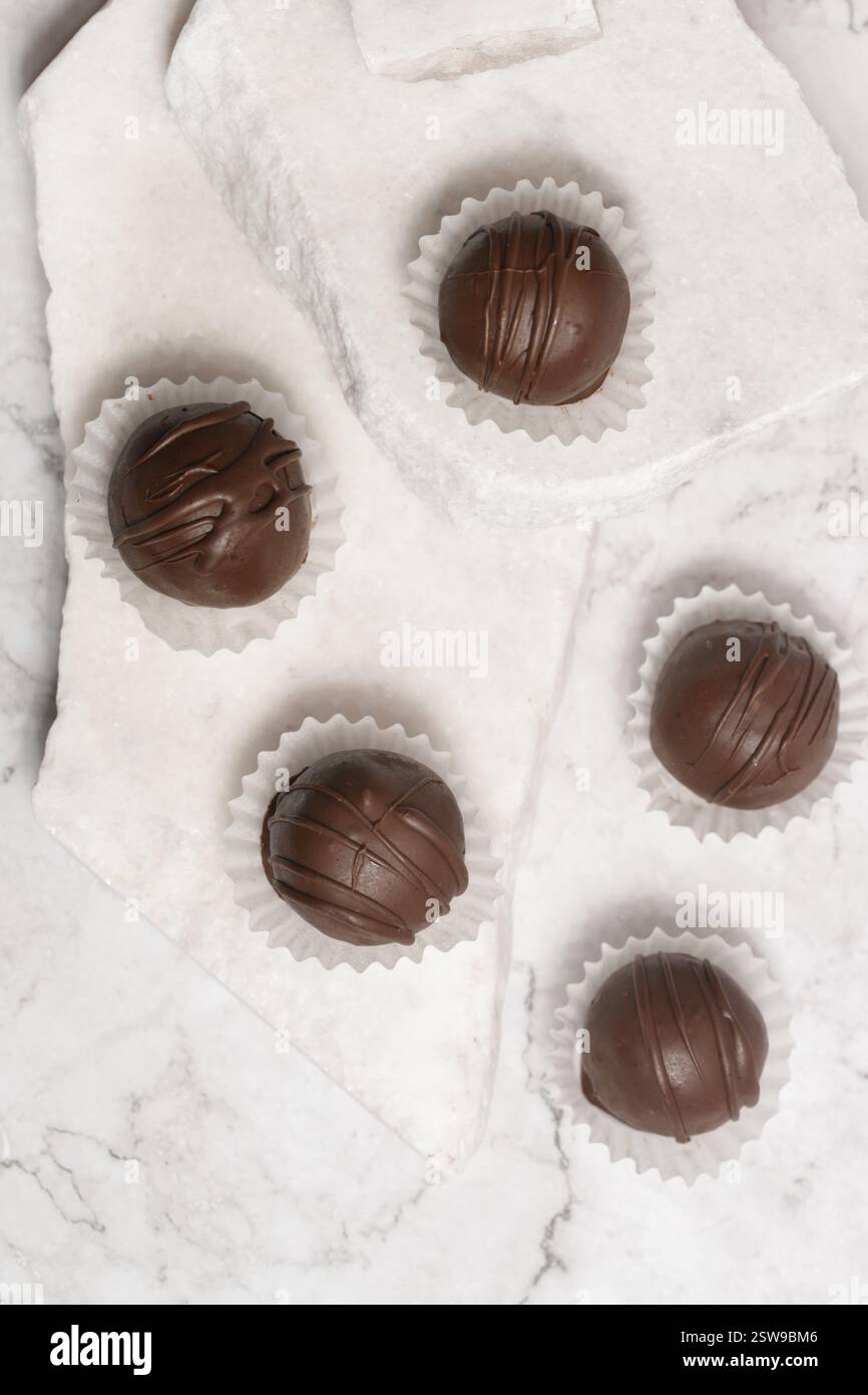Classic chocolate truffles coated in dark chocolate Classic chocolate ...