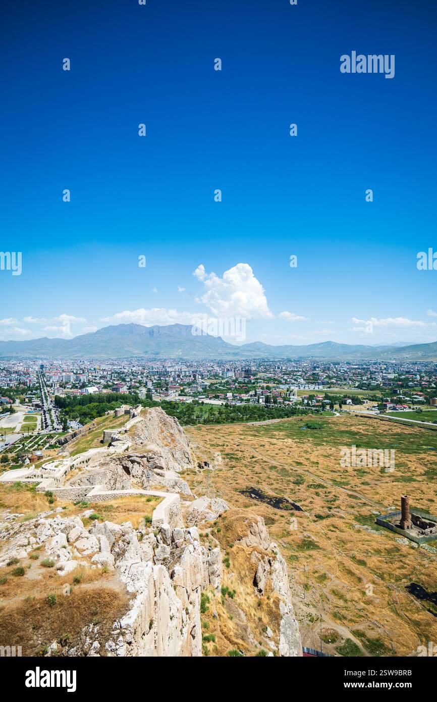 Van castle, or Fortress of Van, scenery in Van, Turkey. The Fortress of ...