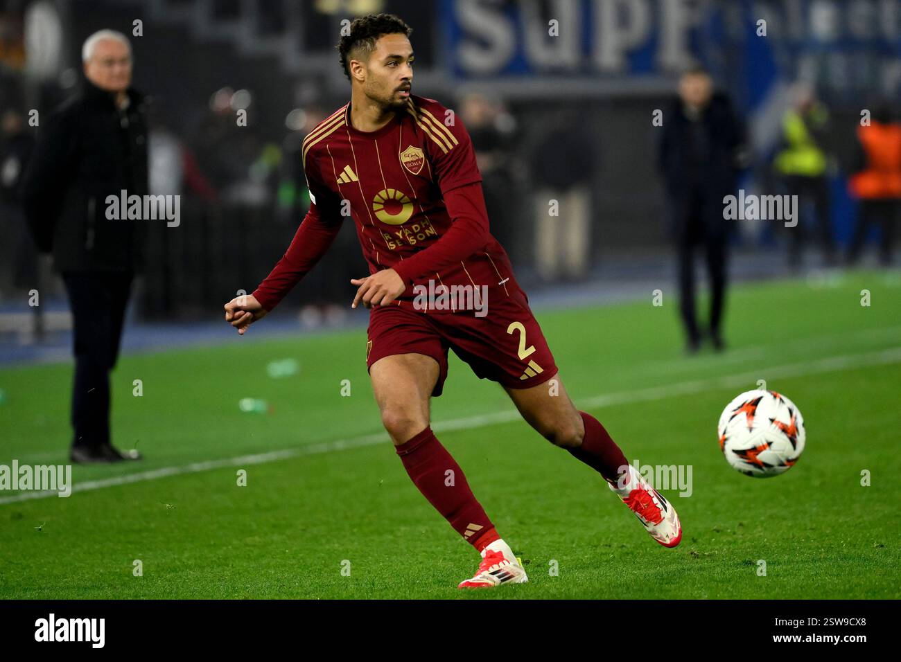 Rome, Italy. 20th Feb, 2025. Devyne Rensch of AS Roma in action during ...