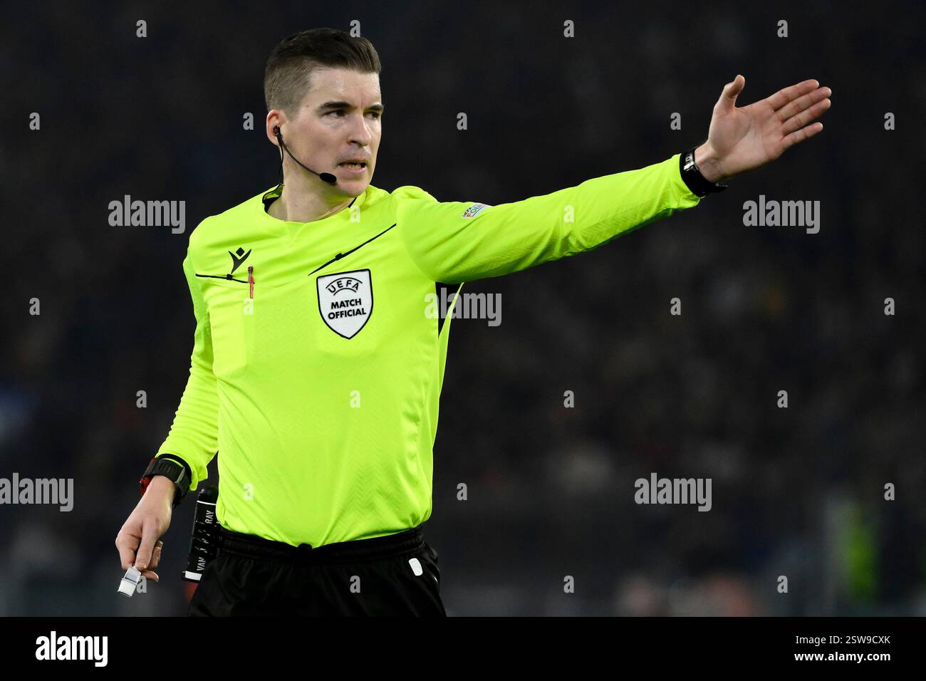 Rome, Italy. 20th Feb, 2025. Referee Francois Letexier gestures during ...