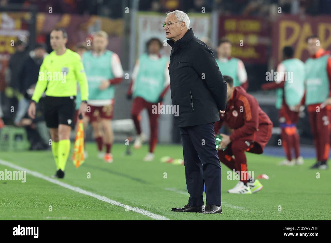 Roma’s Italian coach Claudio Ranieri looks during UEFA Europa League ...