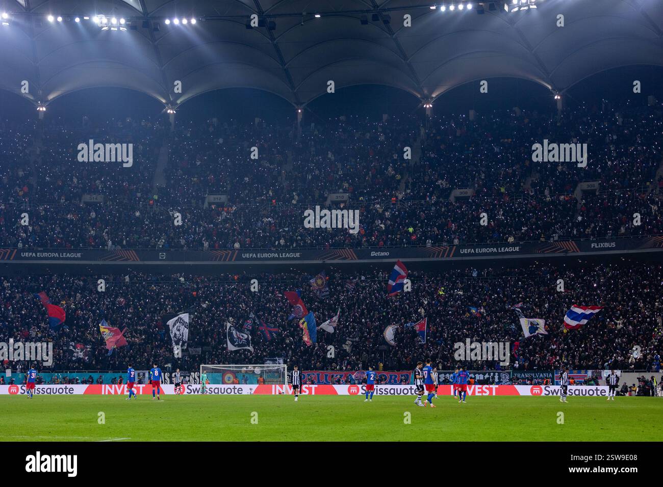 Bucharest, Roumanie. 30th Jan, 2025. FCSB fans making a light show ...
