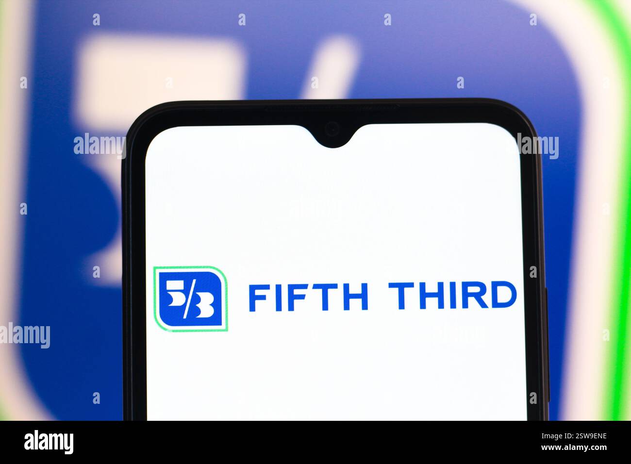 In this photo illustration, the Fifth Third Bank (5/3 Bank) logo is ...