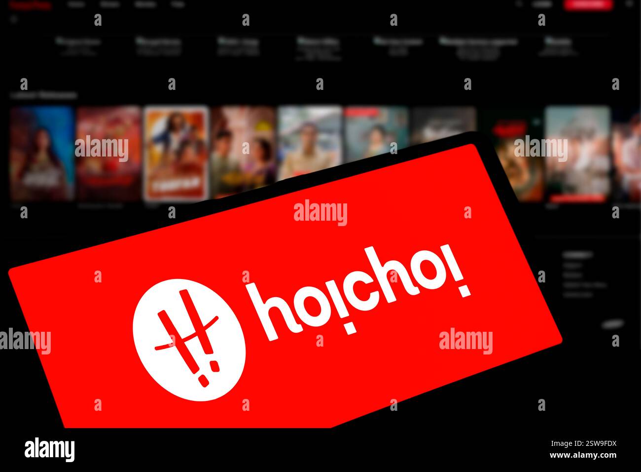 Dhaka, Bangladesh- 02 Nov 2024: Hoichoi logo is displayed on smartphone ...