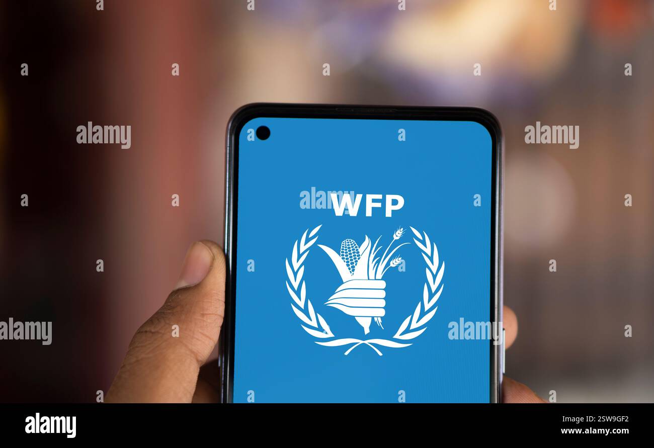 Dhaka, Bangladesh- 02 Nov 2024: World Food Programme (WFP) logo is displayed on smartphone Stock ...