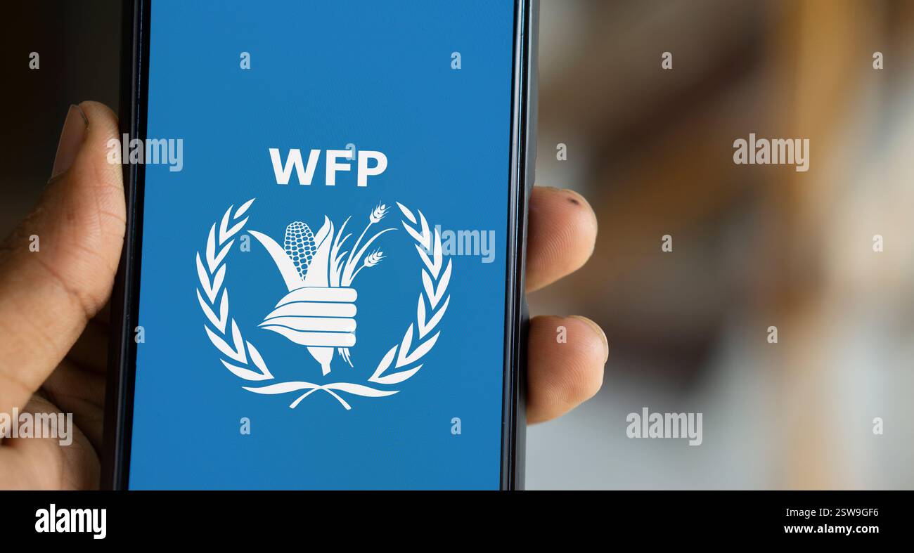 Dhaka, Bangladesh- 02 Nov 2024: World Food Programme (WFP) logo is displayed on smartphone Stock ...