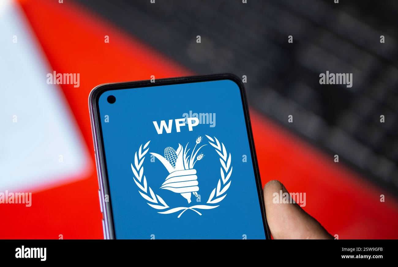Dhaka, Bangladesh- 02 Nov 2024: World Food Programme (WFP) logo is displayed on smartphone Stock ...