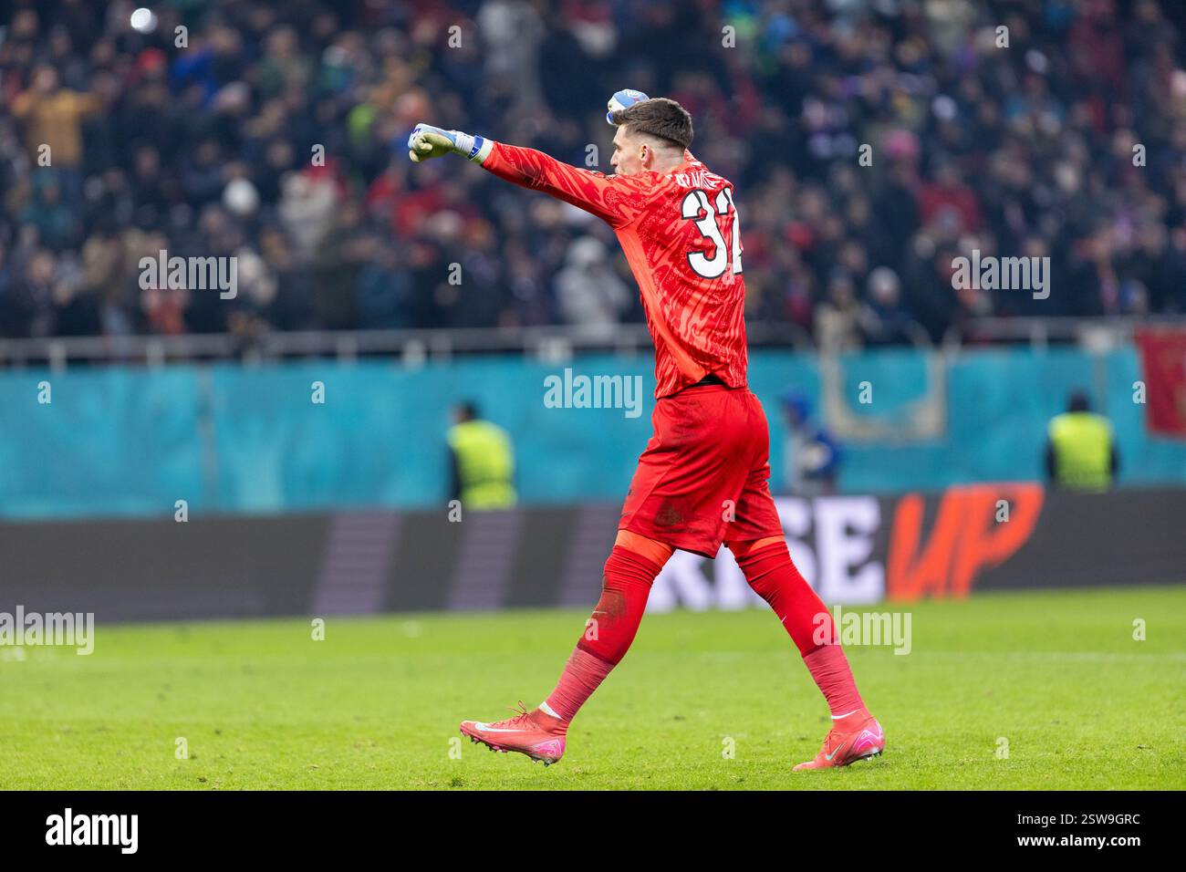 Stefan Tarnovanu of FCSB celebrating after winning the UEFA Europa ...