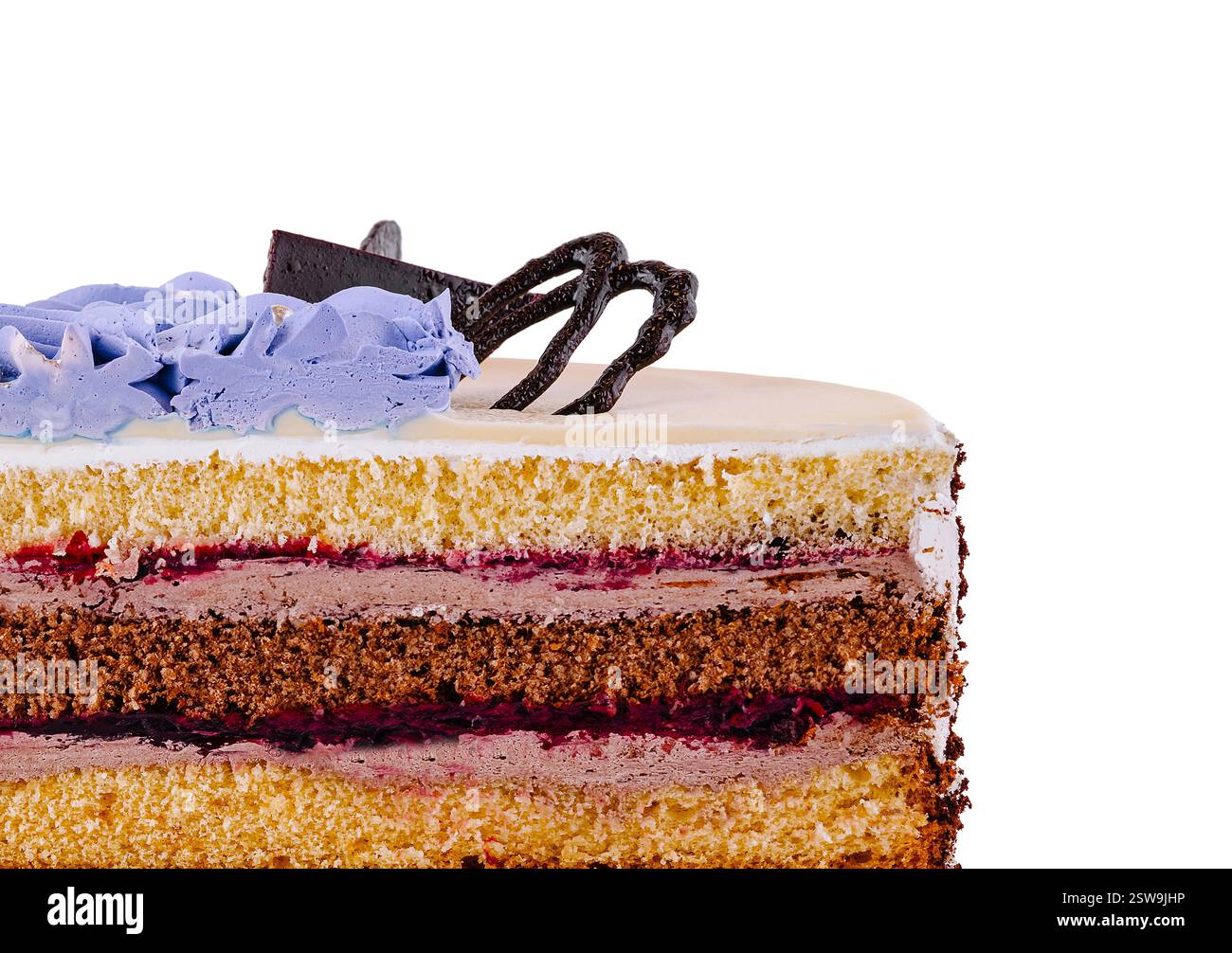 Delicious cake layers showing filling and frosting Stock Photo - Alamy